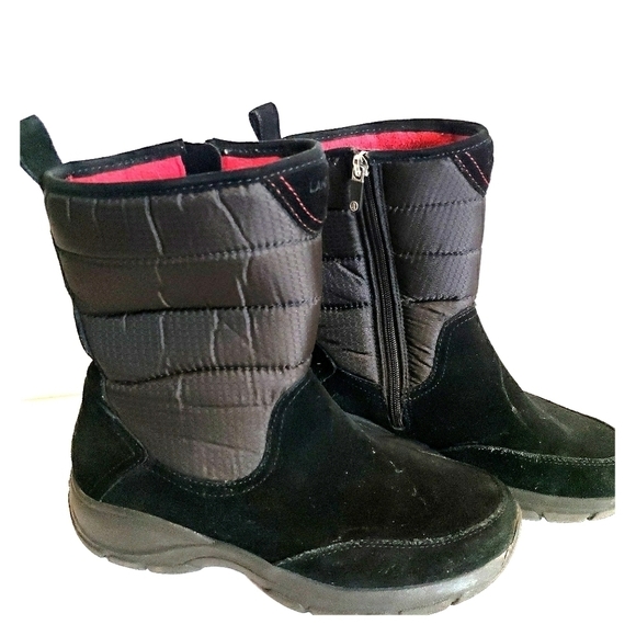 Lands' End | Shoes | Lands End Ladies 7 Black Suedenylon Winter Boots ...